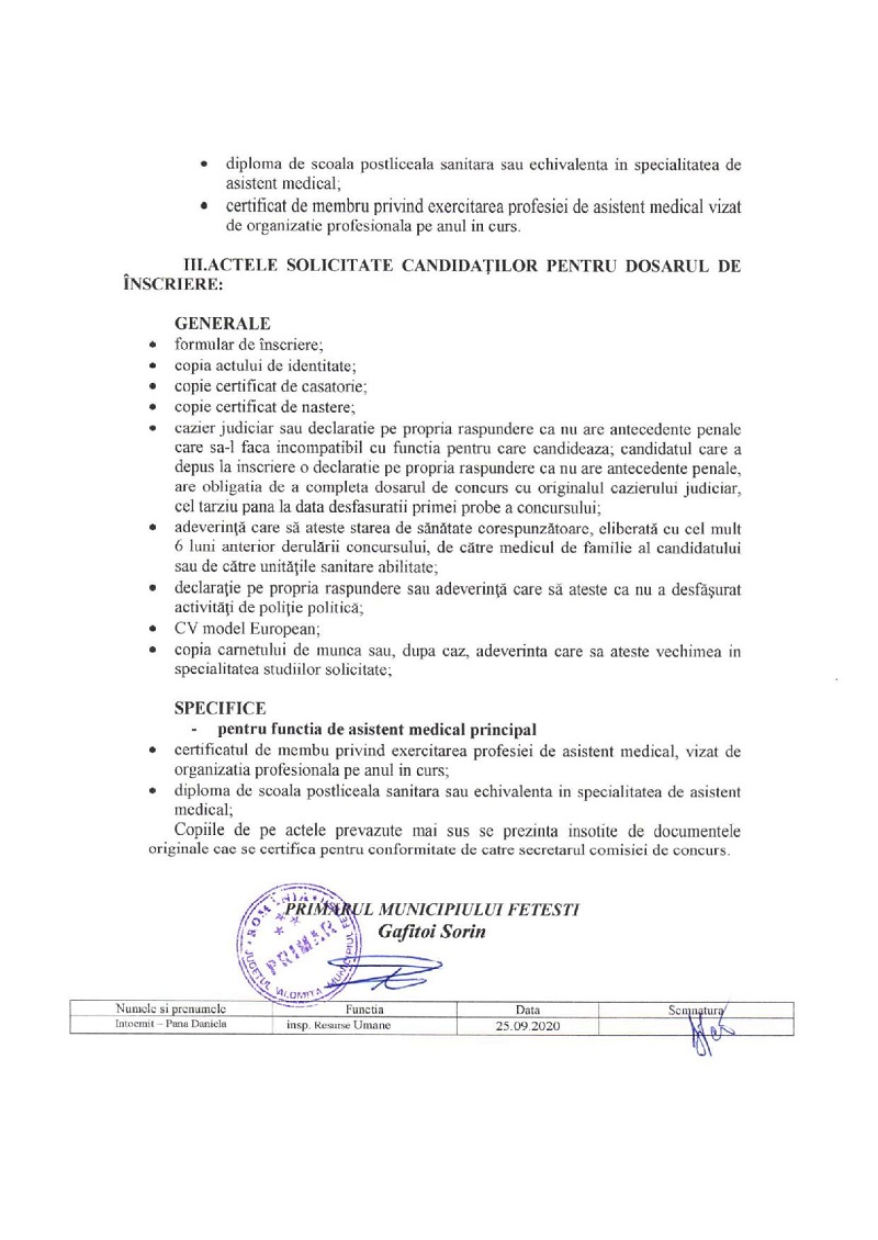 Primăria Fetești: Anunț – concurs pentru ocupare post asistent medical ...